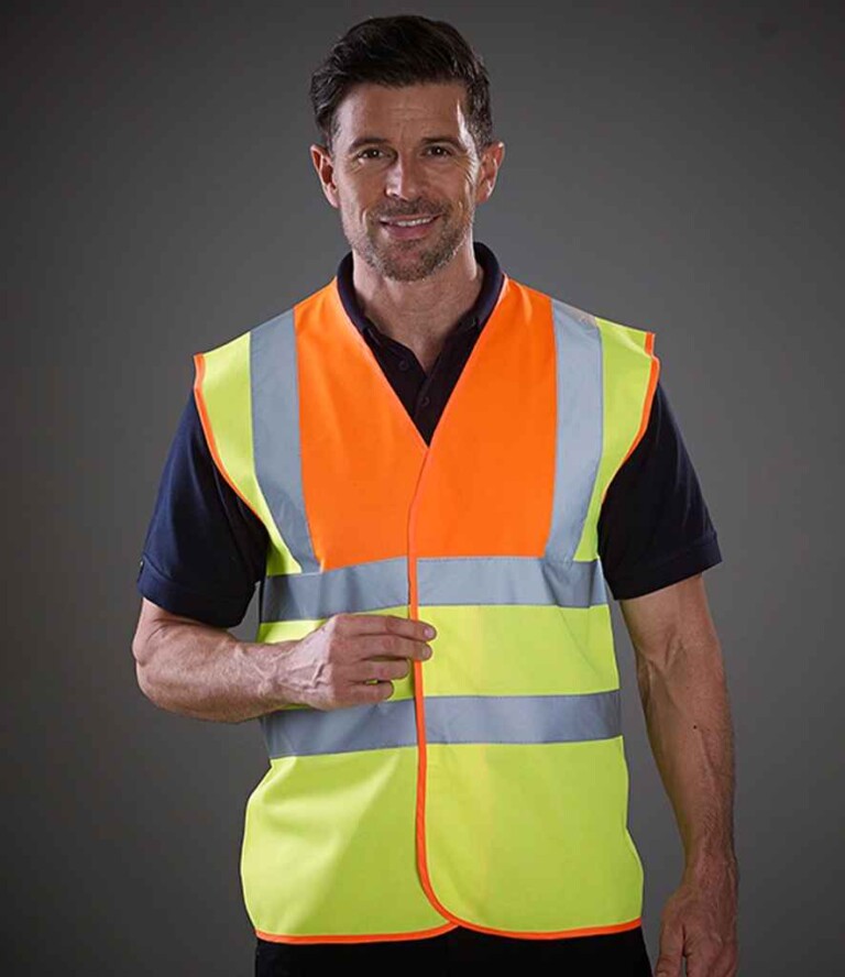 Yoko Hi-Vis Two Band and Braces Waistcoat YK102 (Click For Colours) - BluT