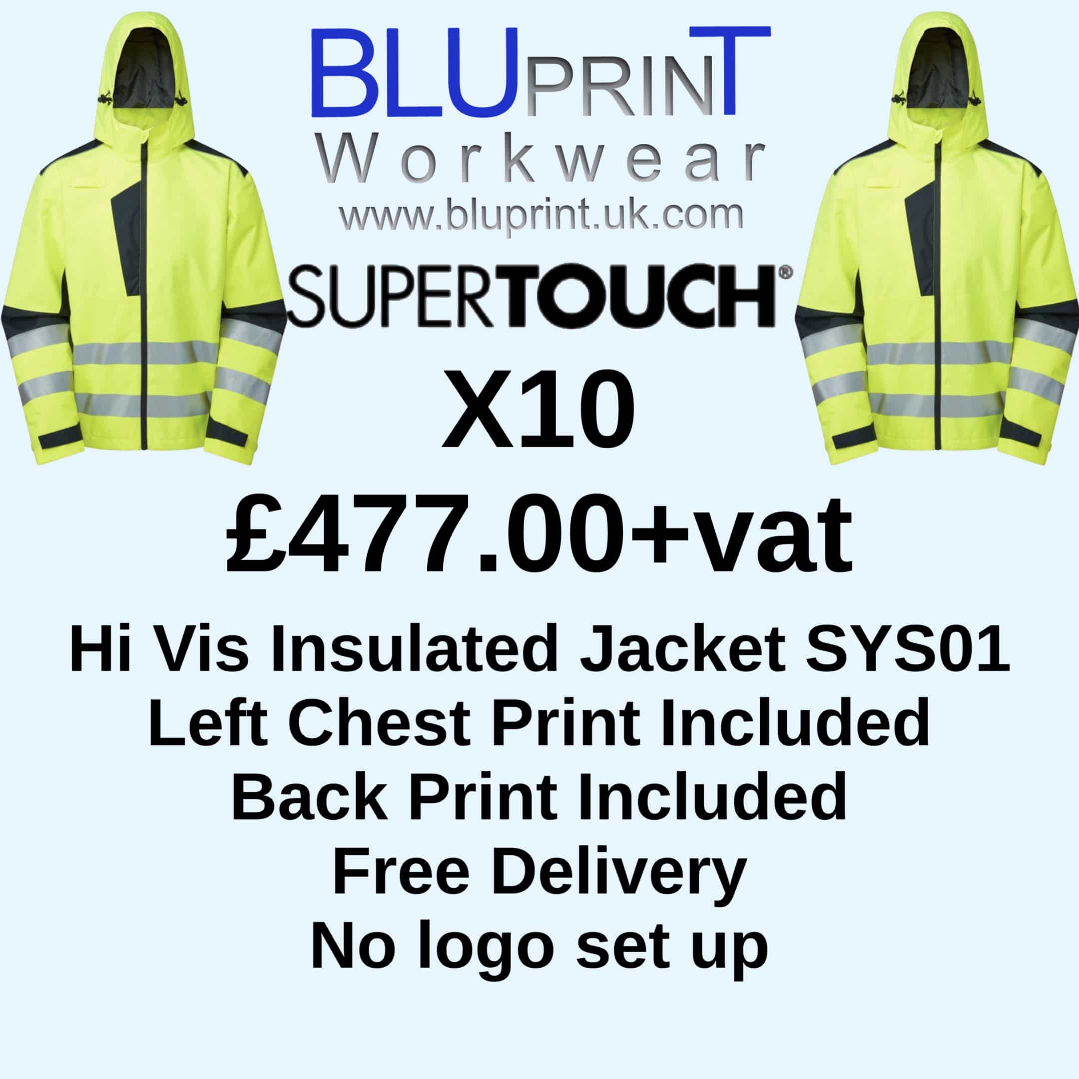 Bundle E14 X10 Hi Vis System Eco Insulated Jacket Yellow SYS01 - BLUprinT