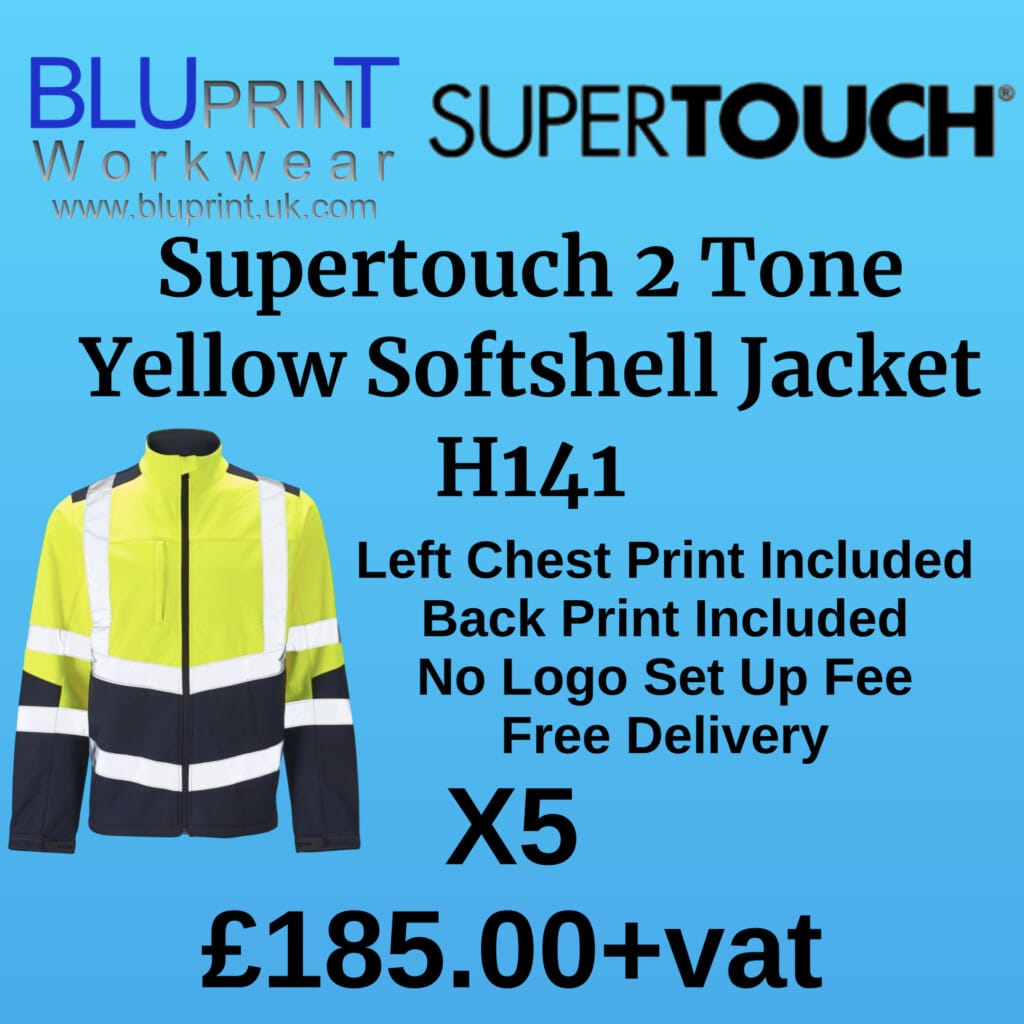Bundle D14 X5 Supertouch Hi Vis 2 Tone Yellow Softshell Jacket H141 ...