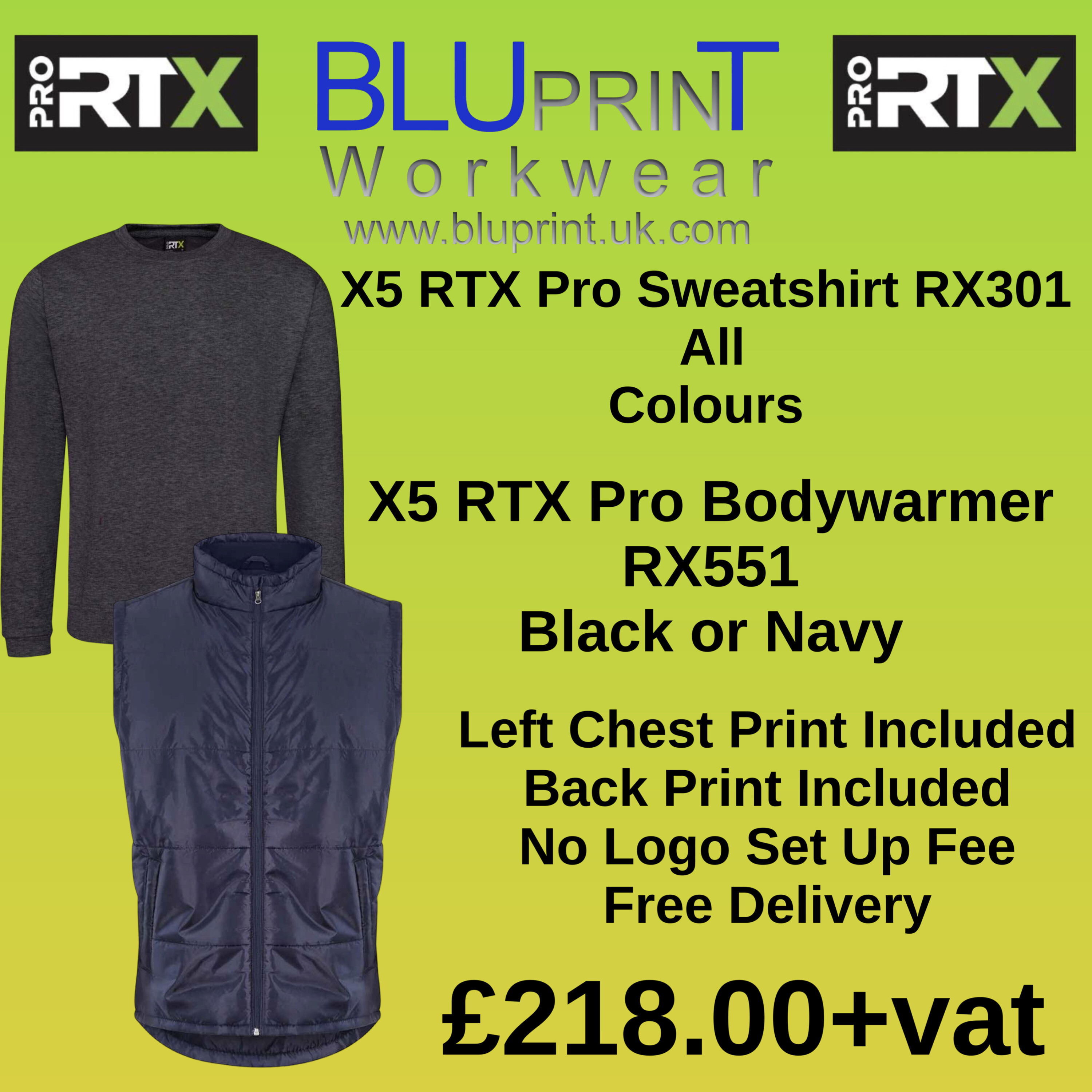 Bundle 1C - X5 Pro RTX Pro Sweatshirt RX301 300gsm Mens All Colours ...