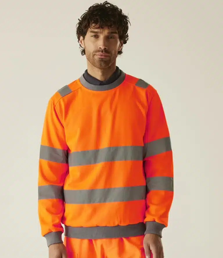 Regatta High Visibility Pro Contract Crew Neck Sweatshirt RG563 Orange ...
